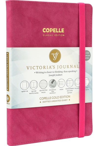 Victoria's Journals Copelle Gold Defter Noktalı 14 x 21 cm Pembe