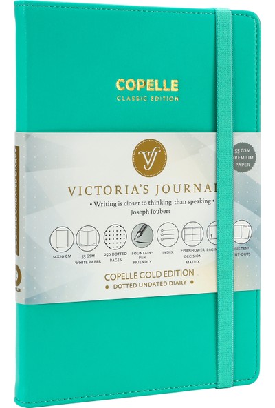 Victoria's Journals Copelle Gold Defter Noktalı 14 x 21 cm Yeşil Victoria's Journals Copelle Gold Defter Noktalı 14 x 21 cm Yeşil