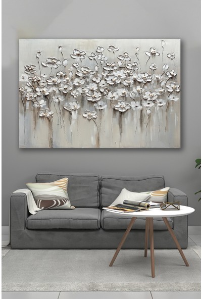 50X70 Soğuk Çiçekler Kanvas Tablo