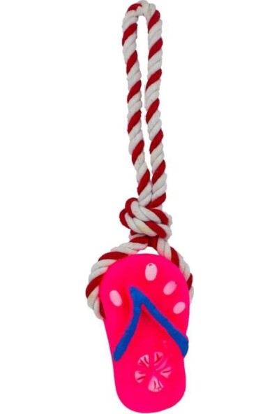 Ans Diş İpli Kauçuk Terlik Düdüklü Köpek Oyuncağı 30 cm