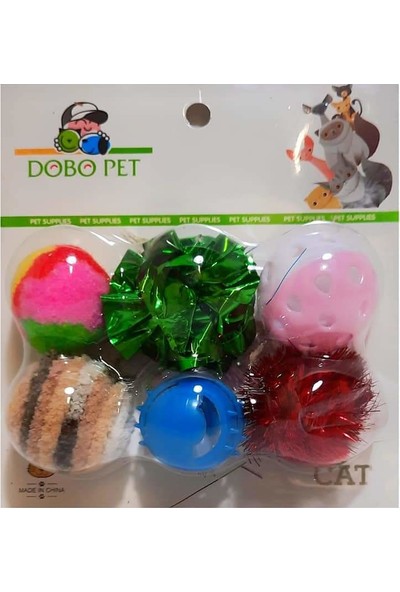 Dobo Pet 6'lı Kedi Set Top Oyuncak Set