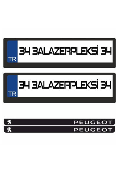 3A Lazerpleksi Peugeot Logolu Plakalık