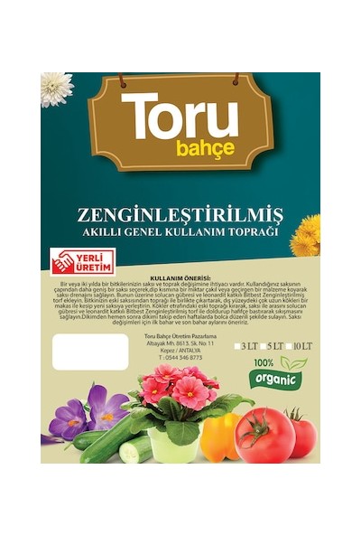 Toru Bahçe Torf Çiçek Toprağı Saksı Toprağı Bitki Toprağı 20 lt Toru Bahçe Torf Çiçek Toprağı Saksı Toprağı Bitki Toprağı 20 lt