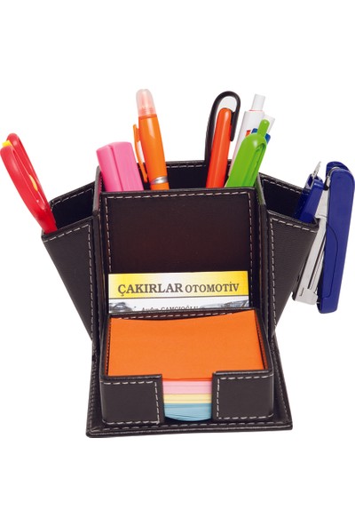 Mucito Deri Masaüstü Organizer Kalemlik Açılır Kapanır