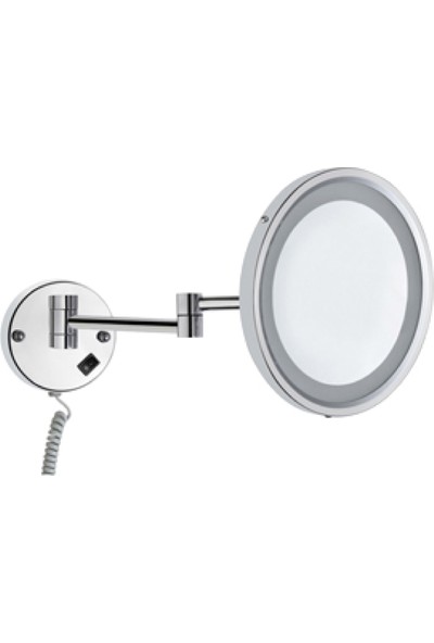 Ahlez LED Işıklı Mafsallı Makyaj ve Tıraş Aynası 3x Büyüteçli (Pirinç)