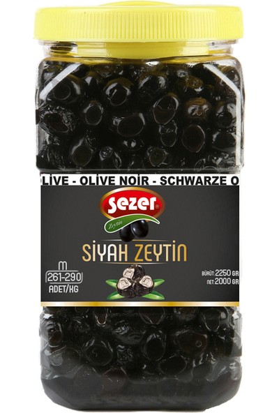 Sezer Zeytin Siyah Zeytin 261-290 Clb 2 kg