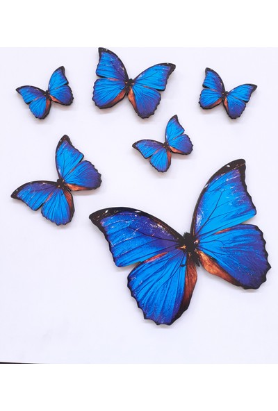 Akın Ucuzluk Kelebek Figürlü 6 Parça Mavi Ahşap Duvar Yapıştırma Süsü Akın Ucuzluk Kelebek Figürlü 6 Parça Mavi Ahşap Duvar Yapıştırma Süsü