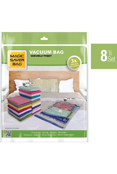 Magıc Saver Bag 8´li Evinde Yer Aç Vakumlu Poşet Seti 1 Magıc Saver Bag 8´li Evinde Yer Aç Vakumlu Poşet Seti 1