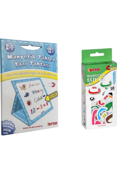 Diy-Toy Manyetik Tablet Yazı Tahtası Mavi + Manyetik Kuran Harfleri Diy-Toy Manyetik Tablet Yazı Tahtası Mavi + Manyetik Kuran Harfleri