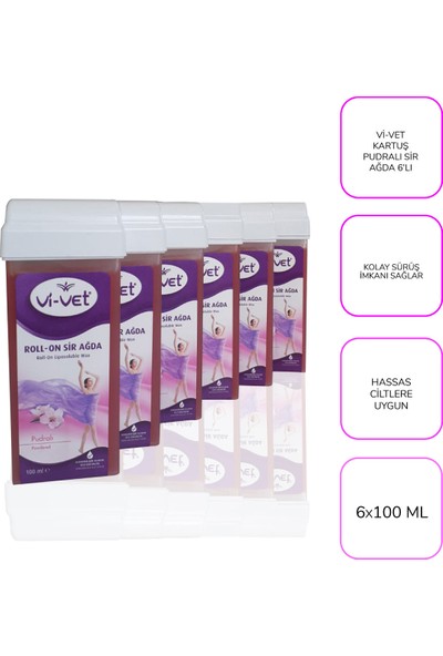 Vi-Vet Kartuş Pudralı Sir Ağda 6'lı