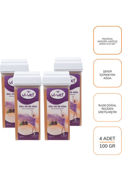 Vi-Vet Naturel Kartuş Ağda 4’lü Set