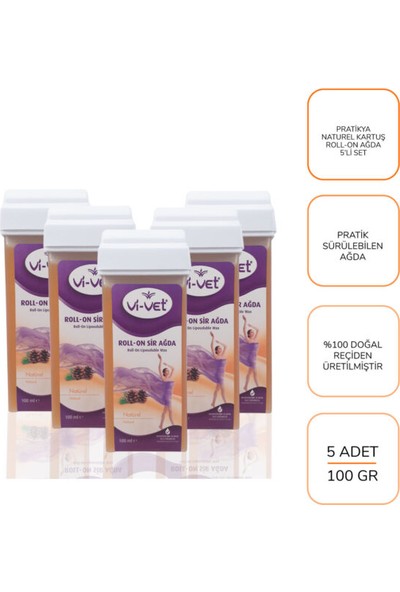 Vi-Vet Naturel Kartuş / Roll-On Ağda 5’li Set Vi-Vet Naturel Kartuş / Roll-On Ağda 5’li Set