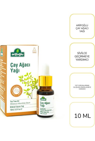 Arifoğlu Çay Ağacı Yağı 10 ml-Sivilce Geçirmeye Yardımcı Ürün Arifoğlu Çay Ağacı Yağı 10 ml-Sivilce Geçirmeye Yardımcı Ürün