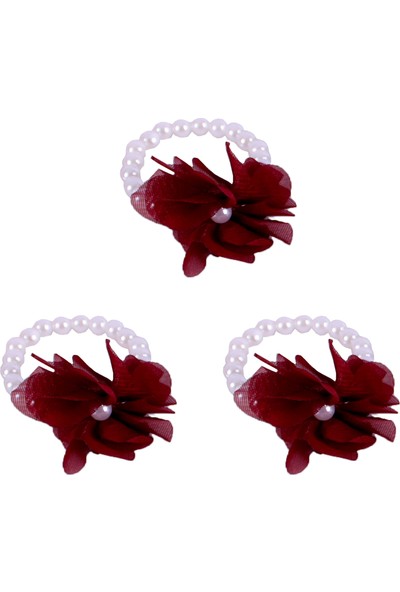 Kinamalzemeim Kına Gecesi Nedime Bilekliği Incili Güllü Bordo 10 Ad