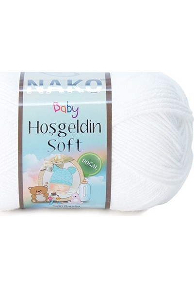Nako Hoşgeldin Soft 208 Beyaz Örgü İpi