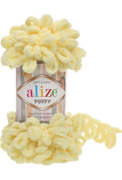 Alize Puffy 13 Açık Sarı Örgü İpi Alize Puffy 13 Açık Sarı Örgü İpi