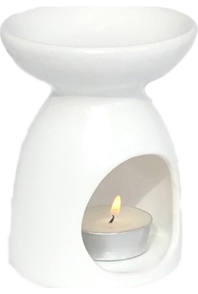 İLTER Seramik Konik Buhurdanlık Beyaz