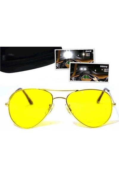 Alife Metal Çerçeveli Anti Far Gece Görüş Gözlüğü (Damla Modeli)