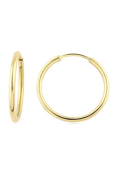 İryum 14 Ayar Halka Küpe Sarı (Çapı: 1.5cm) W4E35002