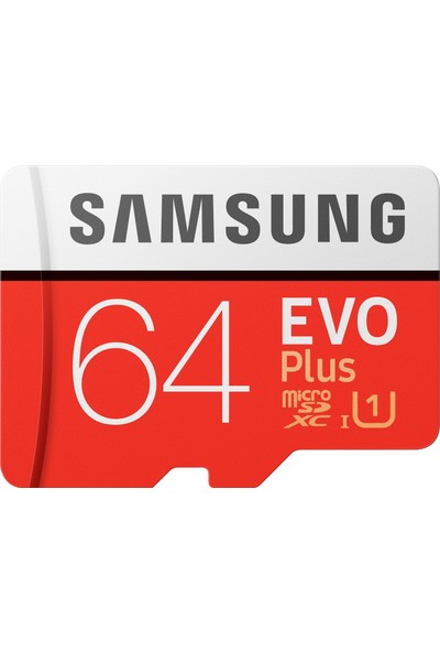 Samsung Evo Plus 64GB microSDHC/SDXC U1 UHS-I SDR104 Kart (Adaptör) MB-MC64HA/APC Samsung Evo Plus 64GB microSDHC/SDXC U1 UHS-I SDR104 Kart (Adaptör) MB-MC64HA/APC