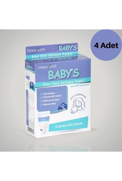 Dermolife Baby's Süt Saklama Poşeti 20 Li (4 Adet) Dermolife Baby's Süt Saklama Poşeti 20 Li (4 Adet)