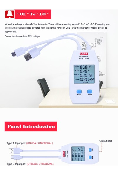 Uni-T UT658A Serisi USB Güç Ölçer