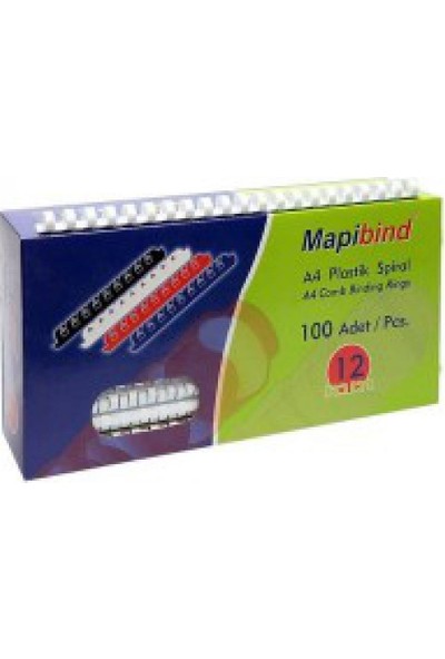 Mapibind 12 mm Plastik Spiral 100 Adet Beyaz Mapibind 12 mm Plastik Spiral 100 Adet Beyaz