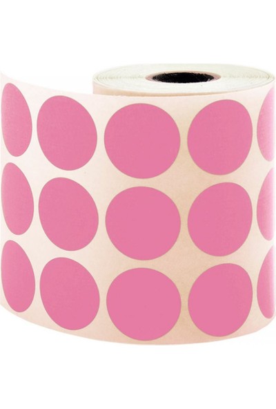 Tanex Pembe 30 mm Renkli Nokta Etiketi 2000'li Rulo Tanex Pembe 30 mm Renkli Nokta Etiketi 2000'li Rulo