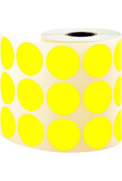 Tanex Sarı 30 mm Renkli Nokta Etiketi 2000'li Rulo Tanex Sarı 30 mm Renkli Nokta Etiketi 2000'li Rulo