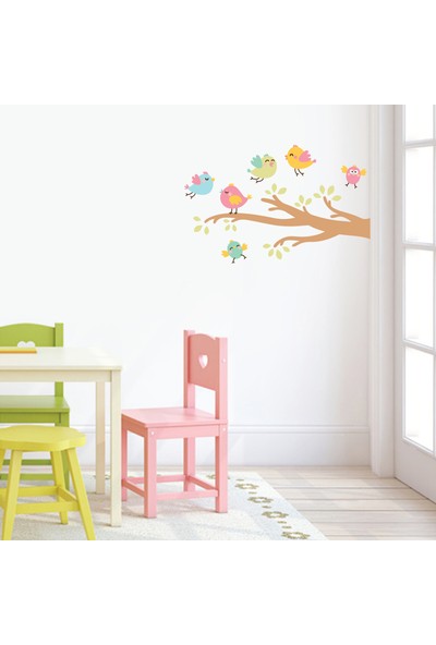 Jüppo Daldaki Kuşlar Duvar Sticker - Sola Dönük Jüppo Daldaki Kuşlar Duvar Sticker - Sola Dönük