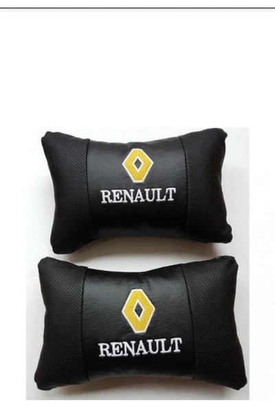 Macha Renault Deri Nakışlı Oto Başlık Boyun Yastığı İki Adet Macha Renault Deri Nakışlı Oto Başlık Boyun Yastığı İki Adet