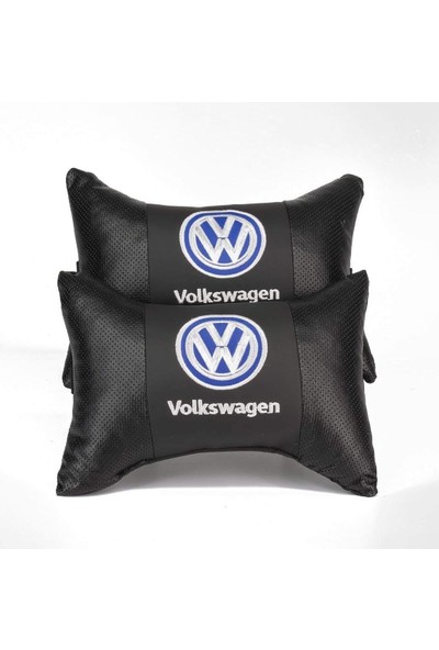 Macha Volkwagen Deri Nakışlı Oto Başlık Boyun Yastığı İki Adet Macha Volkwagen Deri Nakışlı Oto Başlık Boyun Yastığı İki Adet