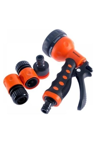 Medalyan Bahçe Sulama Tabancası + 2 Adet Jak + 1 Adet Adaptör Medalyan Bahçe Sulama Tabancası + 2 Adet Jak + 1 Adet Adaptör