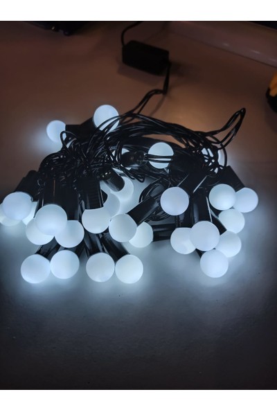 Real LED Beyaz Boncuk LED 5 M 28 Boncuklu Parti Yılbaşı Aydınlatma