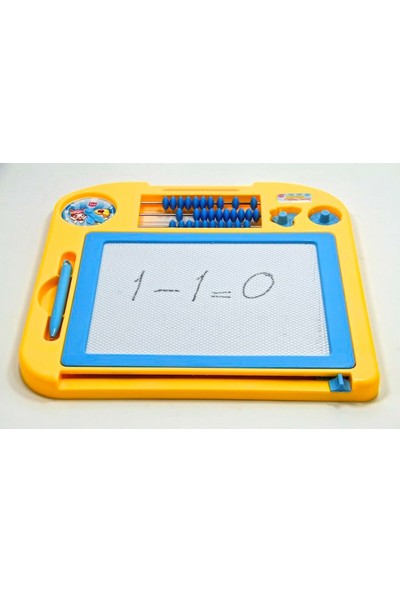 Vardem Oyuncak Orta Boy Abaküs Saatli Yazı Tahtası -Sarı