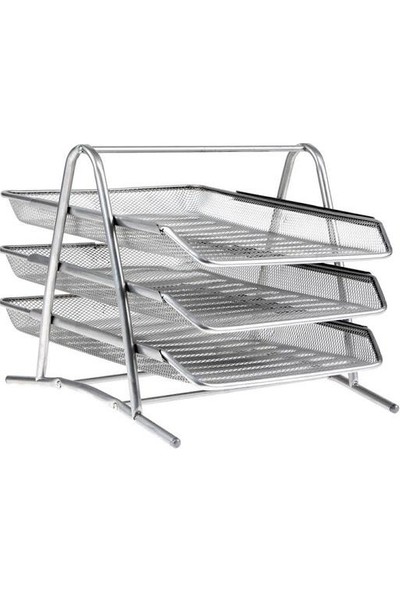 Cassa 8933 Metal Perforeli Evrak Rafı Gümüş 3'lü Cassa 8933 Metal Perforeli Evrak Rafı Gümüş 3'lü