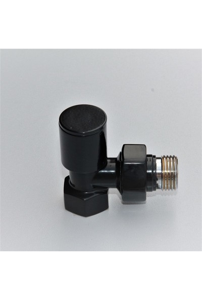 Radiva Radyatör Vanası 1/2'' Siyah Köşe Metal Volanlı