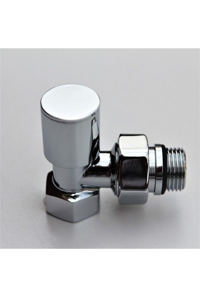 Radiva Radyatör Vanası 1/2'' Krom Köşe Metal Volanlı