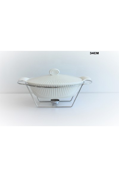 Çerçi Isıtıcılı Porselen Fırın Kabı 34 cm