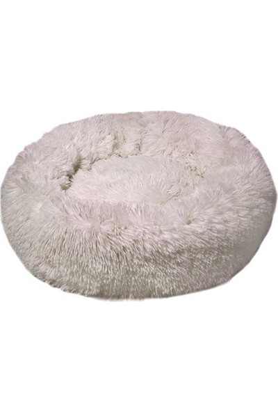 Dubex Ponchik Peluş Kedi Köpek Yatağı Beyaz XL