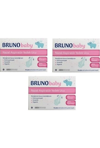 Bruno Burun Aspiratörü Yedek Uç 10'lu -3 Paket