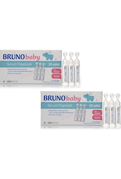 Bruno Baby 5 ml Serum Fizyolojik Flakon 20'li 2 Adet Bruno Baby 5 ml Serum Fizyolojik Flakon 20'li 2 Adet