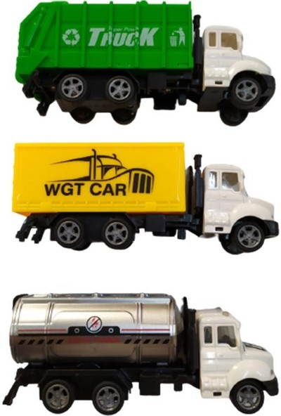 Üstün Oyuncak 3'lü Araç Seti - Atık Kamyonları