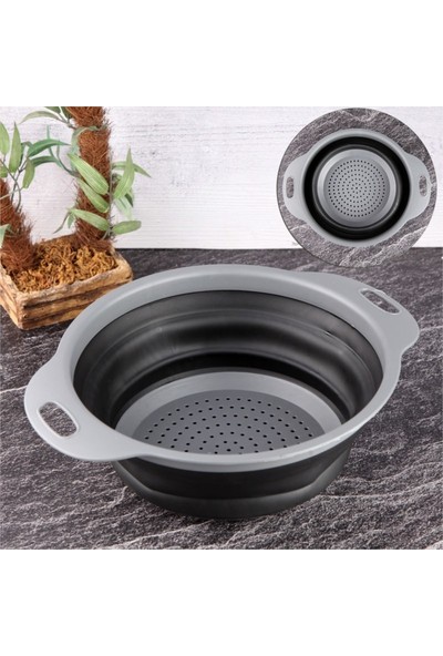 Bastonlu Silikon Katlanır Süzgeç