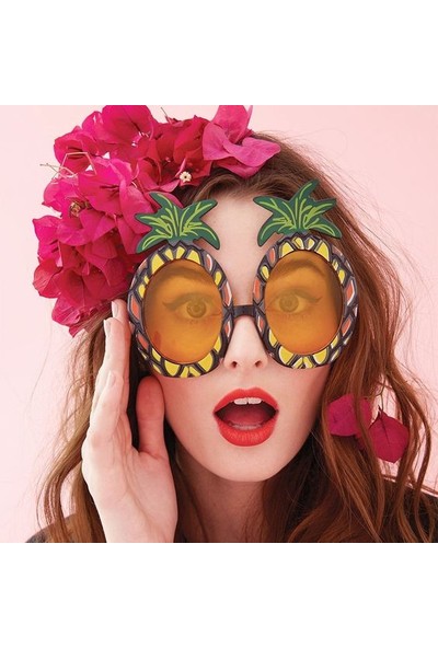 Samur Yeşil Yapraklı Ananas Şekilli Parti Gözlüğü