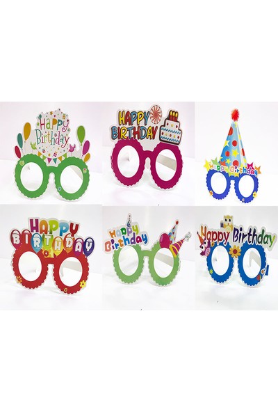 Samur Happy Birthday Doğum Günü Karton Gözlük 6 Adet Samur Happy Birthday Doğum Günü Karton Gözlük 6 Adet