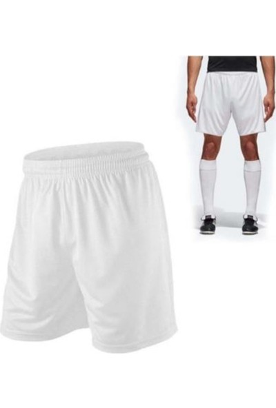 Nokta Halı Saha & Futbol Astarlı - Bağcıklı Şort Beyaz