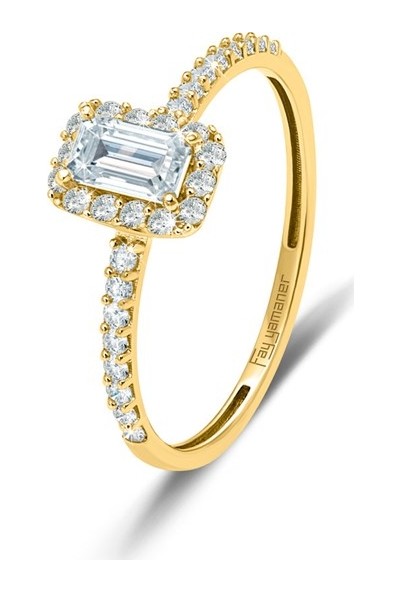 Özel Tasarım Altın Baget Yüzük