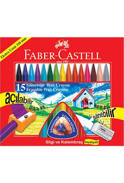 Faber-Castelll Silinebilir Mum Boya 15 Renk Faber-Castelll Silinebilir Mum Boya 15 Renk