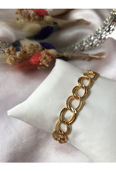 bioaksesuar Kadın Gold Renk Kararmaz Çelik Bileklik bioaksesuar Kadın Gold Renk Kararmaz Çelik Bileklik